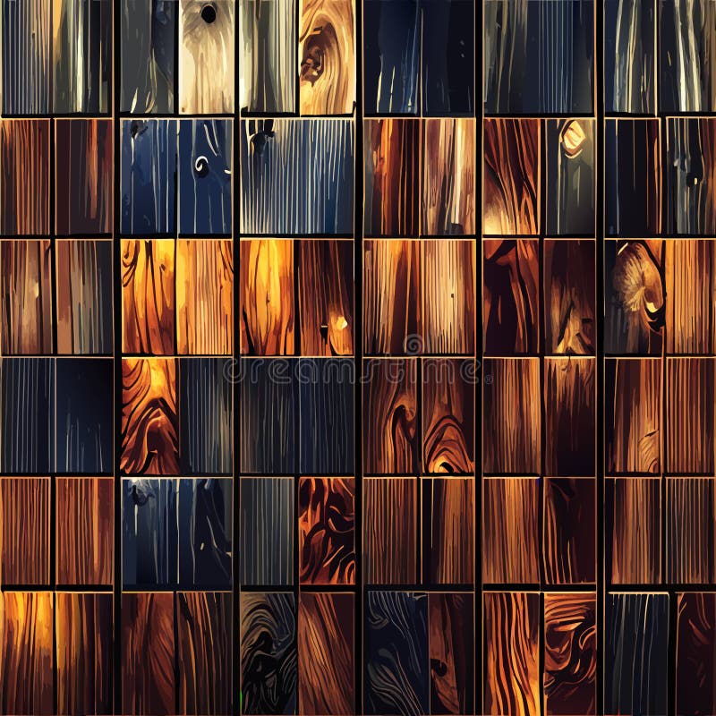 Texture of Wooden Boards in the Form of Square Tiles Stock Illustration ...