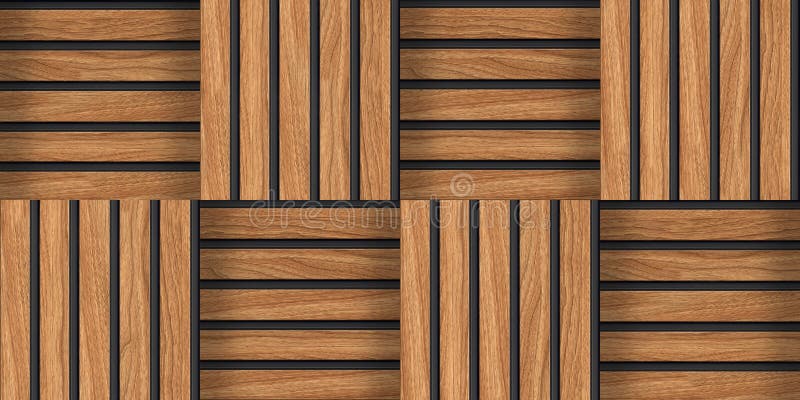 Texture of Wooden Lath Wall Background. Seamless Pattern of Modern Wall ...