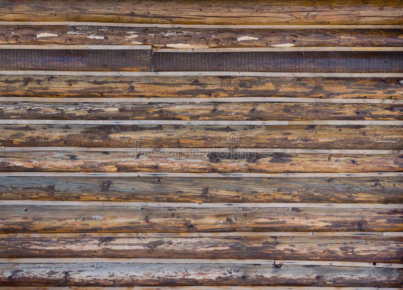 Texture of a Wooden Log Wall. Old Planed Logs Stock Photo - Image of ...