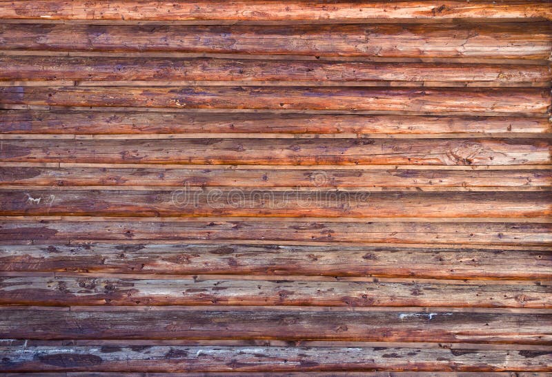 Texture of a Wooden Log Wall. Old Planed Logs Stock Photo - Image of ...