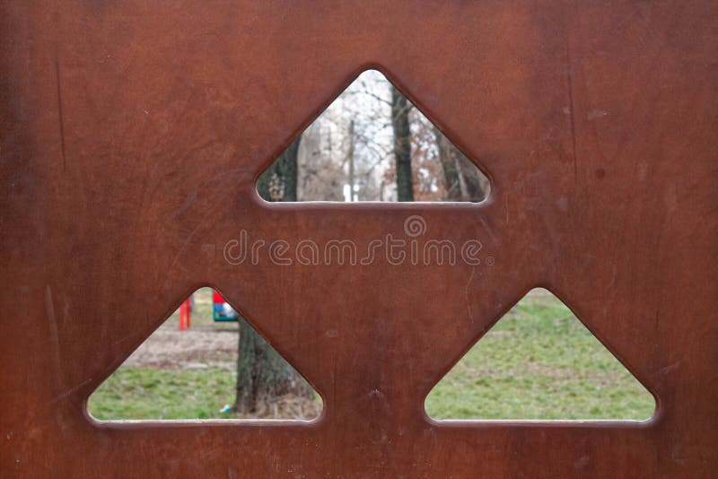 Texture of a Wooden Surface with Hole in Triangle Shape Stock Image ...