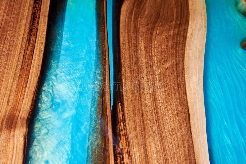 Texture of a Wooden Table with Epoxy Resin. Stock Image - Image of ...