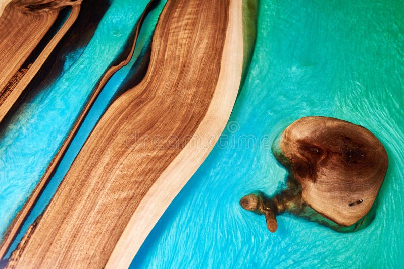 Texture of a Wooden Table with Epoxy Resin. Stock Photo - Image of ...