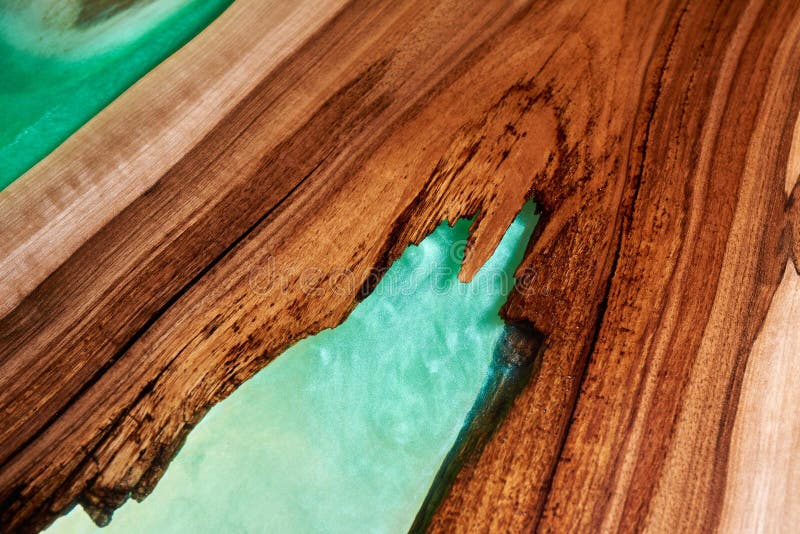 Texture of a Wooden Table with Epoxy Resin. Stock Photo - Image of blue ...