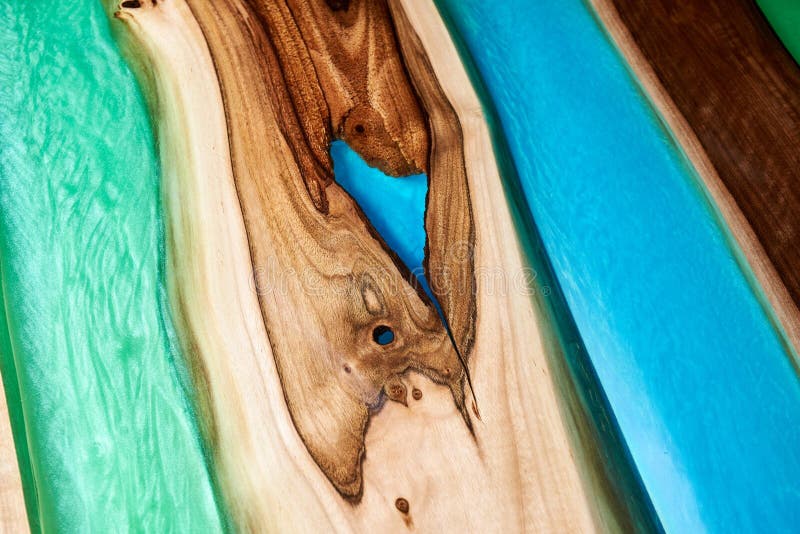 Texture of a Wooden Table with Epoxy Resin. Stock Image - Image of ...