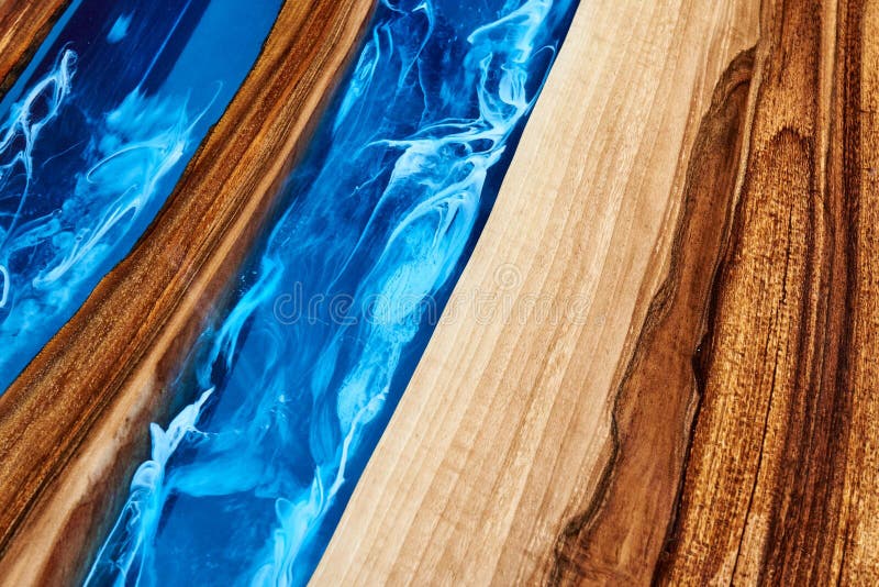 Texture of a Wooden Table with Epoxy Resin. Stock Image - Image of ...