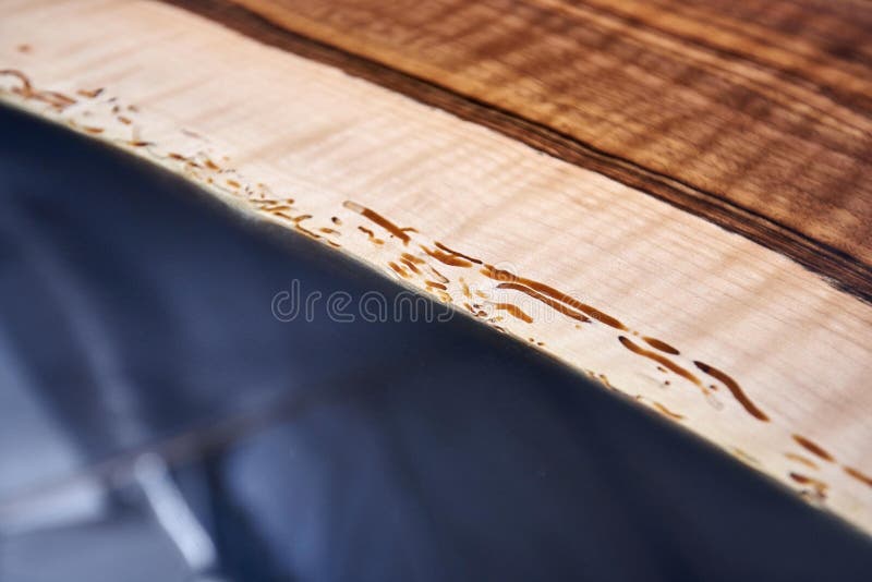 Texture of a Wooden Table with Epoxy Resin. Stock Photo - Image of ...