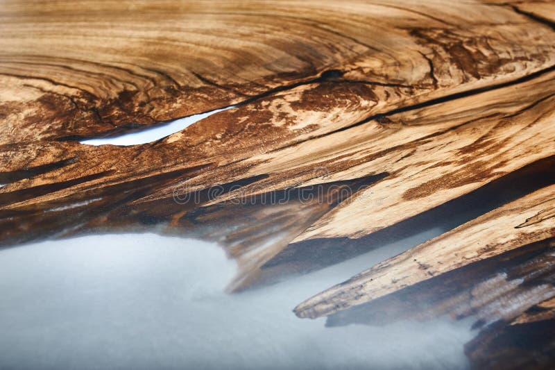 Texture of a Wooden Table with Epoxy Resin. Stock Image - Image of ...