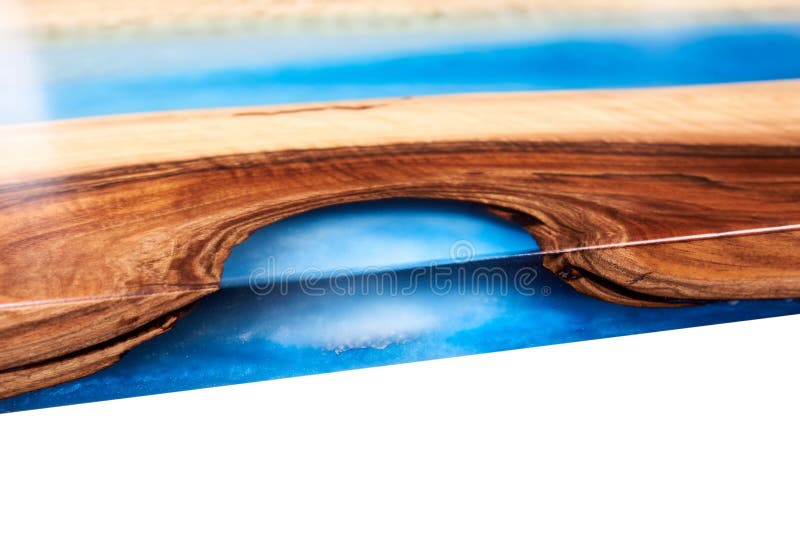 Texture of a Wooden Table with Epoxy Resin Isolated on White Stock ...