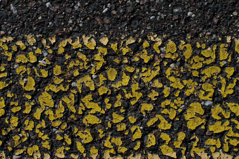 Texture of a Worn Yellow Line on an Asphalt Surface Stock Image - Image ...