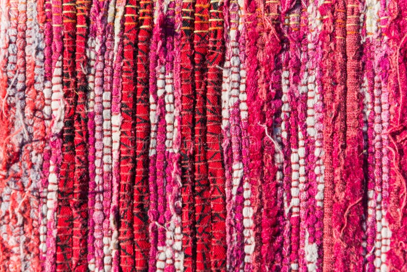 Texture of Woven Cotton Red, Pink, White Threads Stock Photo - Image of ...