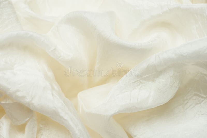 Texture of Wrinkled Ivory Silk Stock Photo - Image of cloth, crumpled ...