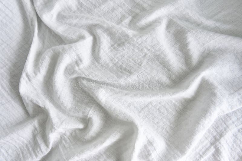 The Texture of the Wrinkled White Fabric Stock Image - Image of crumple ...
