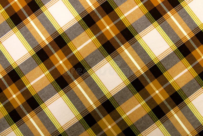 Texture of Yellow Checkered Fabric. Checkered Cotton Background Stock ...