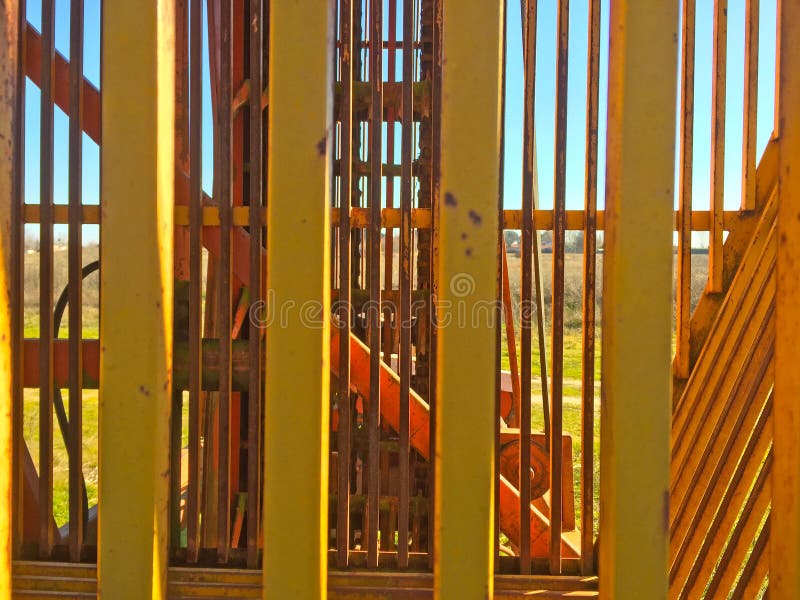 Texture of Yellow Metallic Bars Stock Photo - Image of grid, pillar ...