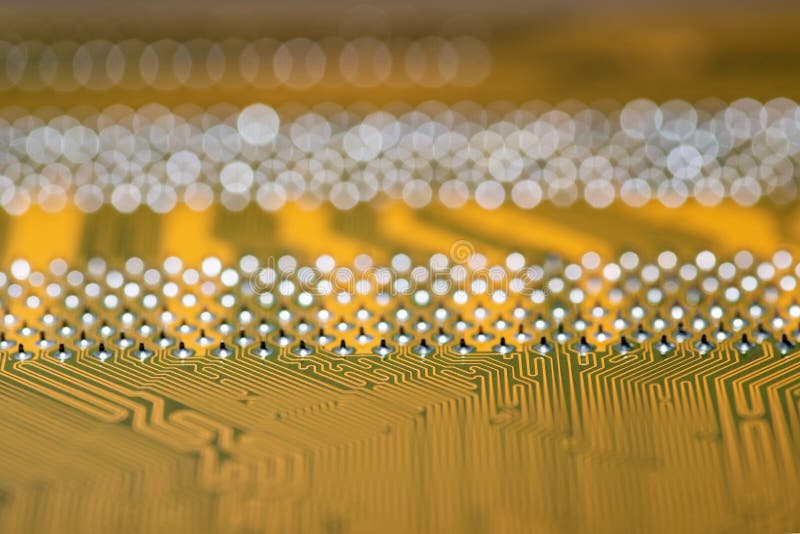 Texture of the Yellow Printed Circuit Board Stock Image - Image of ...