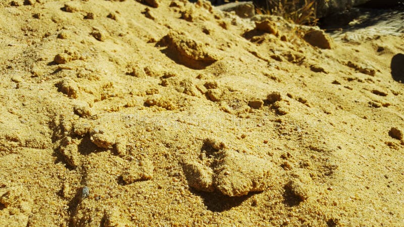 Texture of Yellow Sand Surface in Detail Stock Image - Image of closeup ...
