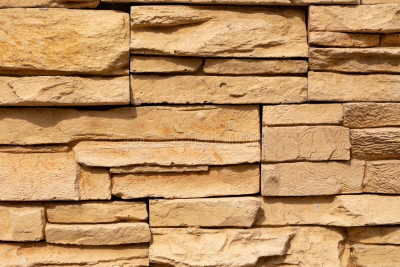 Texture of the Yellow Surface of a Slate Stone. Blocks of Artificial ...