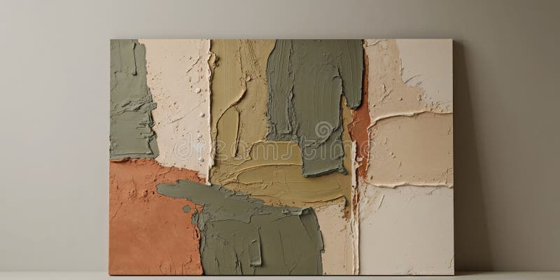 Textured Abstract Artwork Featuring Brush Strokes in Earthy Colors ...