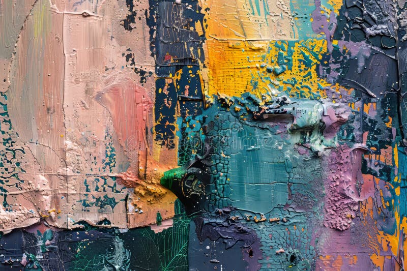 A Textured Abstract Artwork, with Layers of Paint and Tactile Surfaces ...