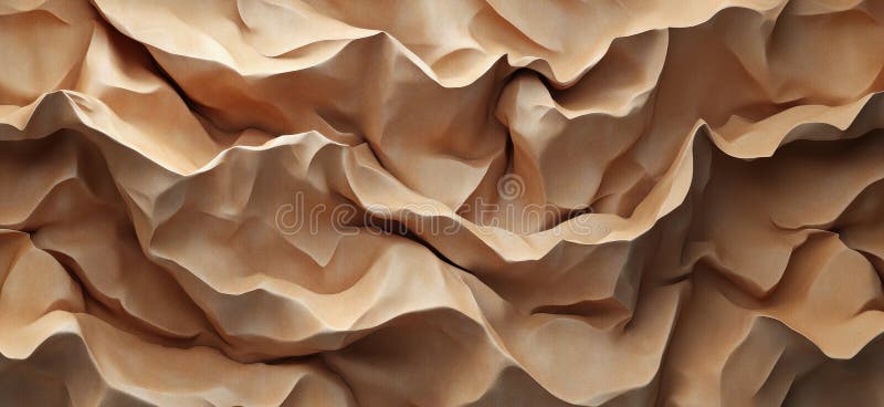 Textured Abstract Background Crumpled Fabric Warm Beige Tones Stock ...