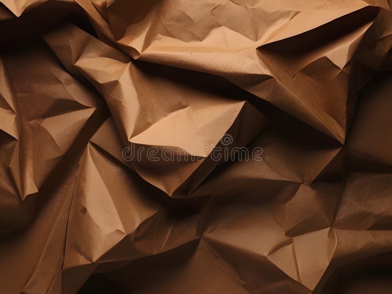 Brown Crumpled Paper Texture Abstract Background Stock Illustration ...