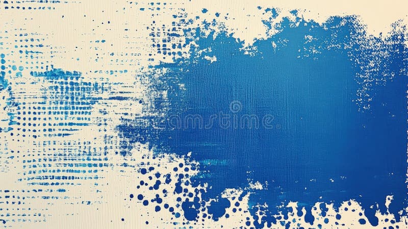 Abstract Blue Paint Brush Stroke and Grid Texture Stock Illustration ...