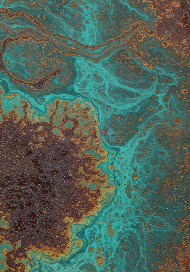 "Verdigris Reverie: the Art of Aged Copper and Teal" Stock Illustration ...