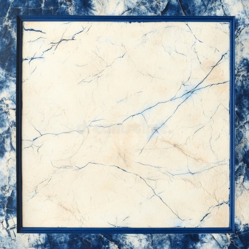 Textured Abstract Blue and Cream Frame with Marble Effect Stock Photo ...