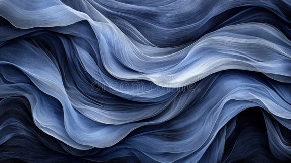 Textured Abstract Blue Fabric Waves Stock Illustration - Illustration ...