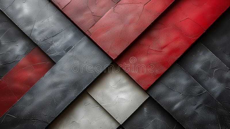 Textured Abstract Geometric Composition in Red, Black, Gray Stock ...