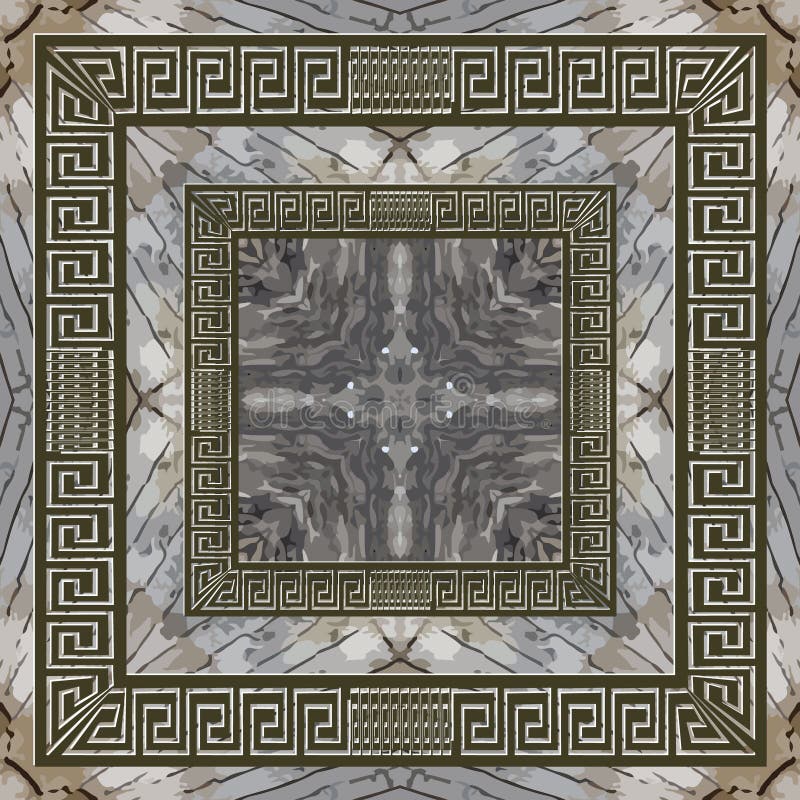 Square Frames. Monochrome Greek and Celtic Style Square Pattern. Black ...