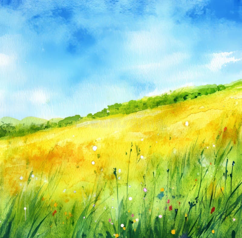 A Textured, Abstract Landscape Background Created with Hand-painted ...