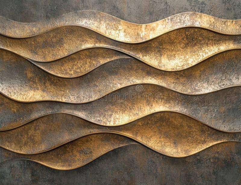 Textured Abstract Metal Waves Background Stock Illustration ...