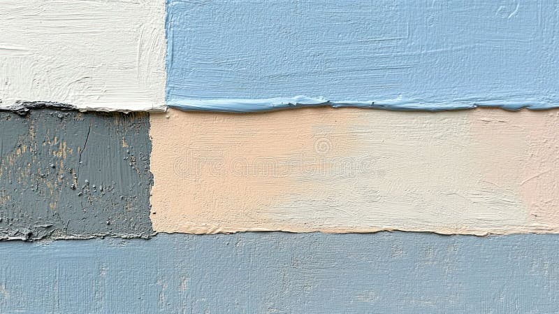 A Textured Abstract Painting with Horizontal Color Blocks in Soft Hues ...