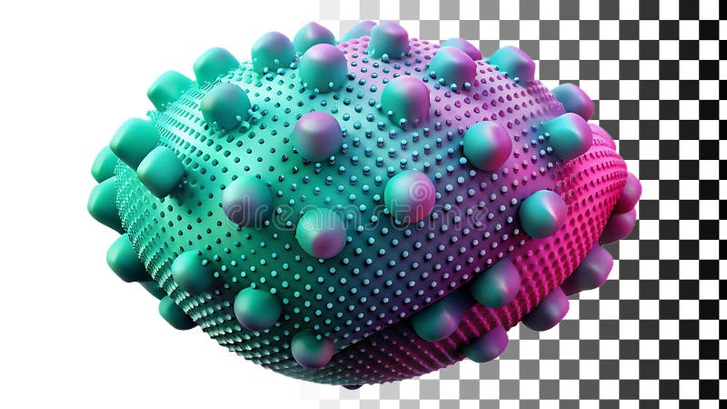 Textured Abstract Sphere Teal Surface Pink Spikes Vibrant Pattern ...