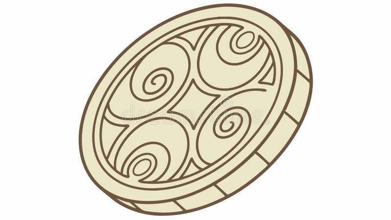 Textured Abstract Swirl Coin, Ancient Symbol, Decorative Element ...