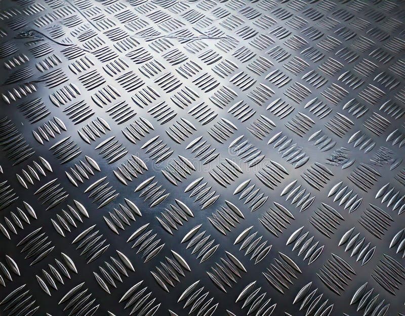 Textured Aluminum Diamond Plate Surface with Light Reflections and ...