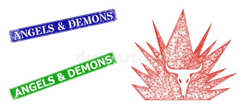 Textured Angels and Demons Stamp Imitations and Polygonal Mesh Hell ...
