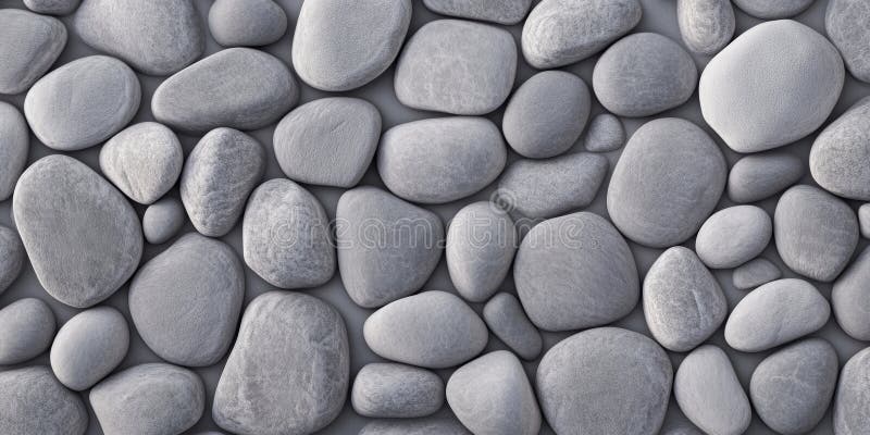 A Textured Arrangement of Smooth Gray Stones Set on a Flat Surface in ...