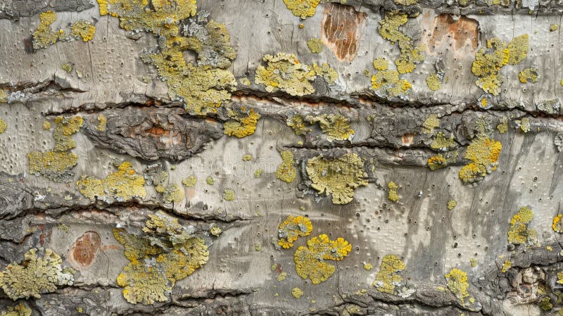 Textured Aspen Tree Bark with Moss a Beautiful Contrast of Nature S ...