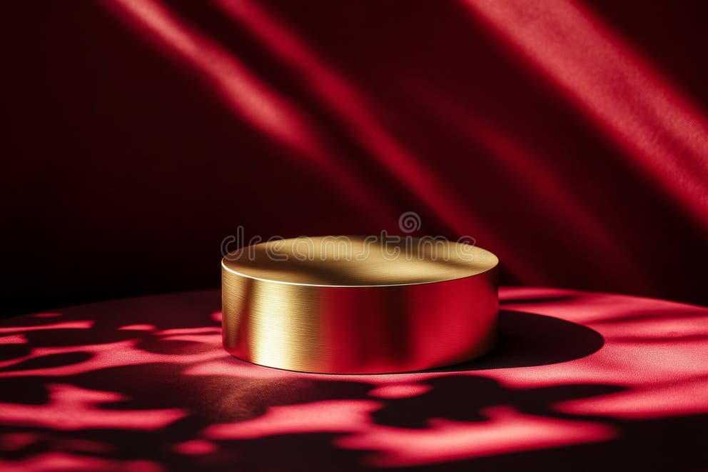 A Textured Backdrop Frames a Metallic Cylinder Platform, with Light ...