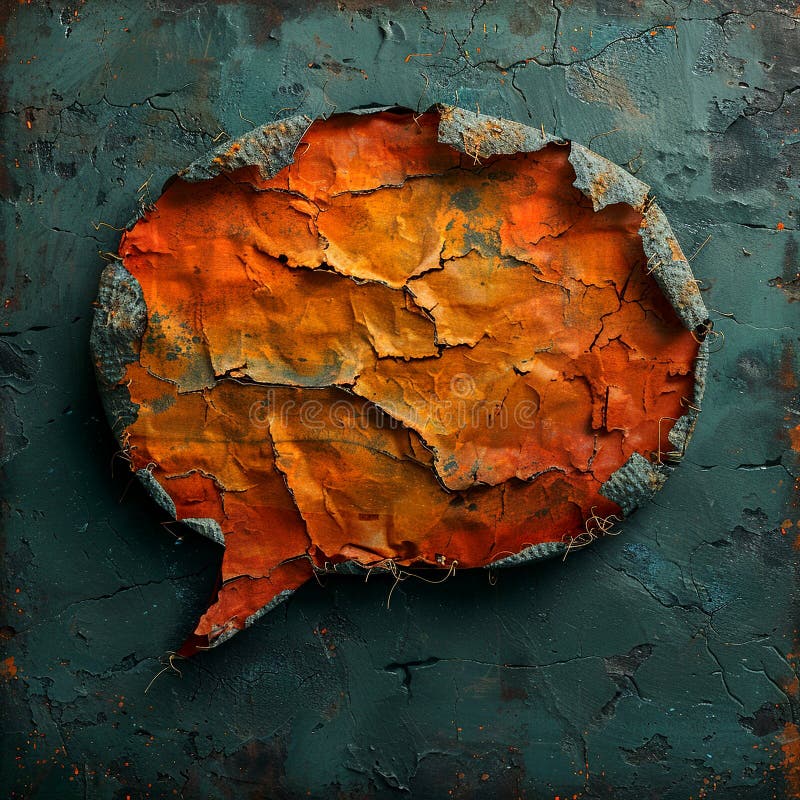 Warm-toned Chat Bubble on a Textured Backdrop Stock Illustration ...