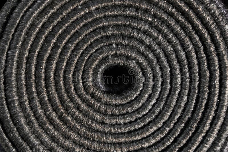 Textured Backdrop of Tight Rolled Up Grey Carpet Edge, with Void in ...