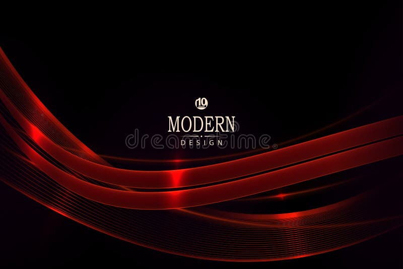 Textured Background with Abstract Wavy Arcs in Red Stock Illustration ...