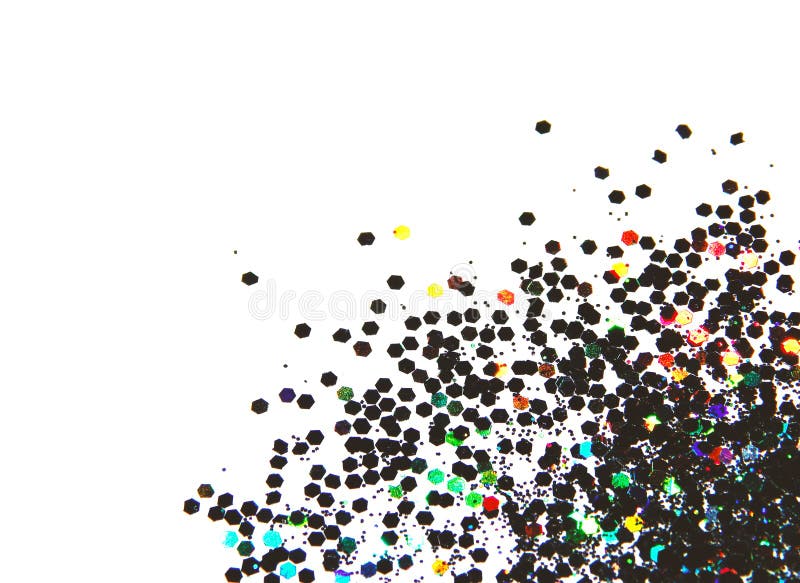 Textured Background with Black Holographic Glitter on White, Decorative ...