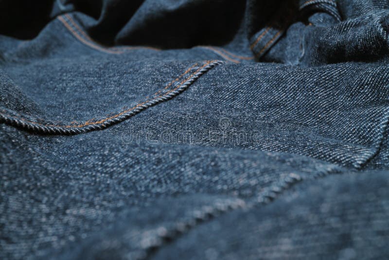 Textured Background of Blue Denim Jeans with Seam and Thread Stitch ...