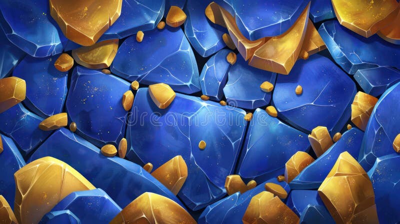 A Textured Background of Blue and Gold Rocks, Suitable for Graphic ...
