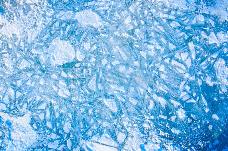 Textured Background of Blue Ice with Patterns and Snow Stock Photo ...