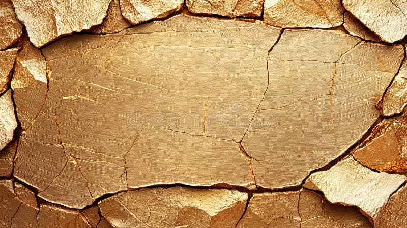 Textured Background of Cracked Gold Paint on Wall Showcasing Rich ...